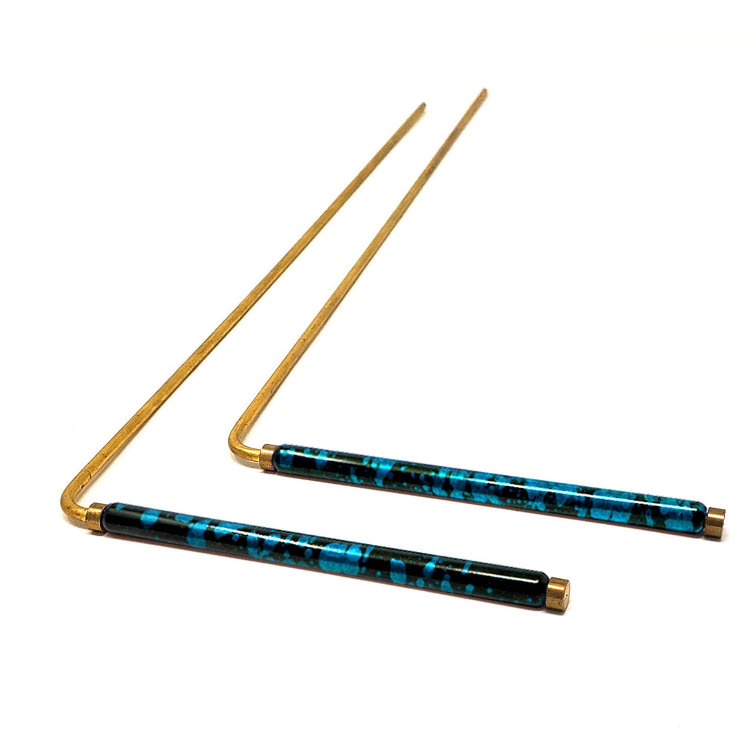 Blue Powder Coated Brass Dowsing Rods for Tracing Spiritual Energy Chi ...
