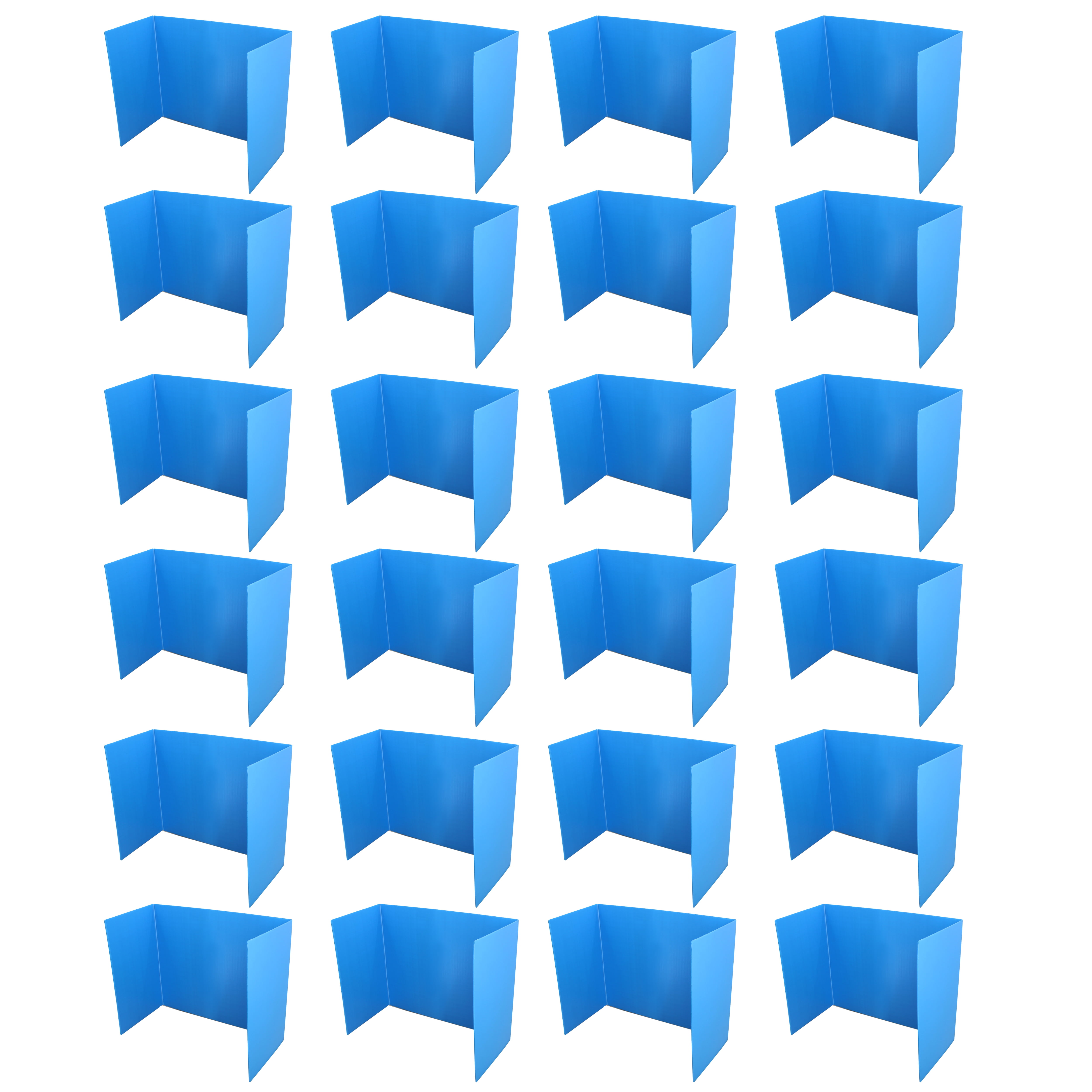Blue Premium Corrugated Plastic Study Carrels - Pack Of 24 - Walmart.com