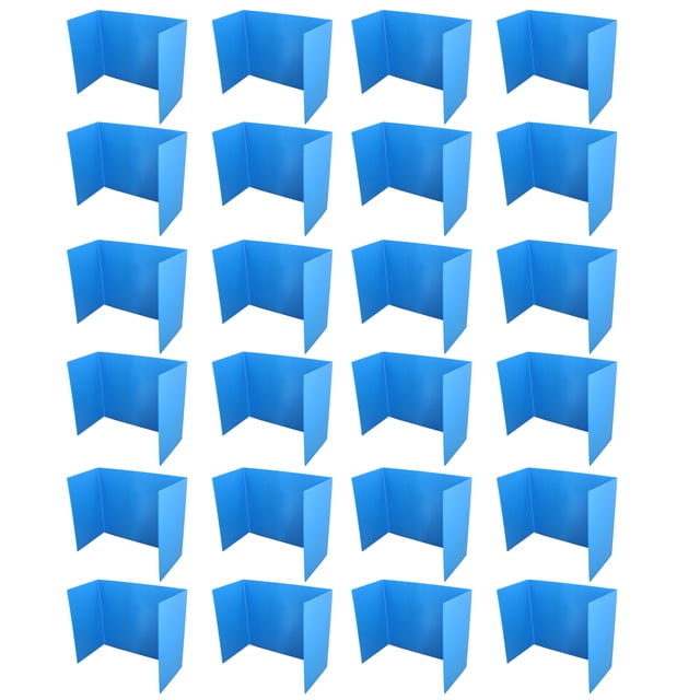 Blue Premium Corrugated Plastic Study Carrels - Pack Of 24 - Walmart.com