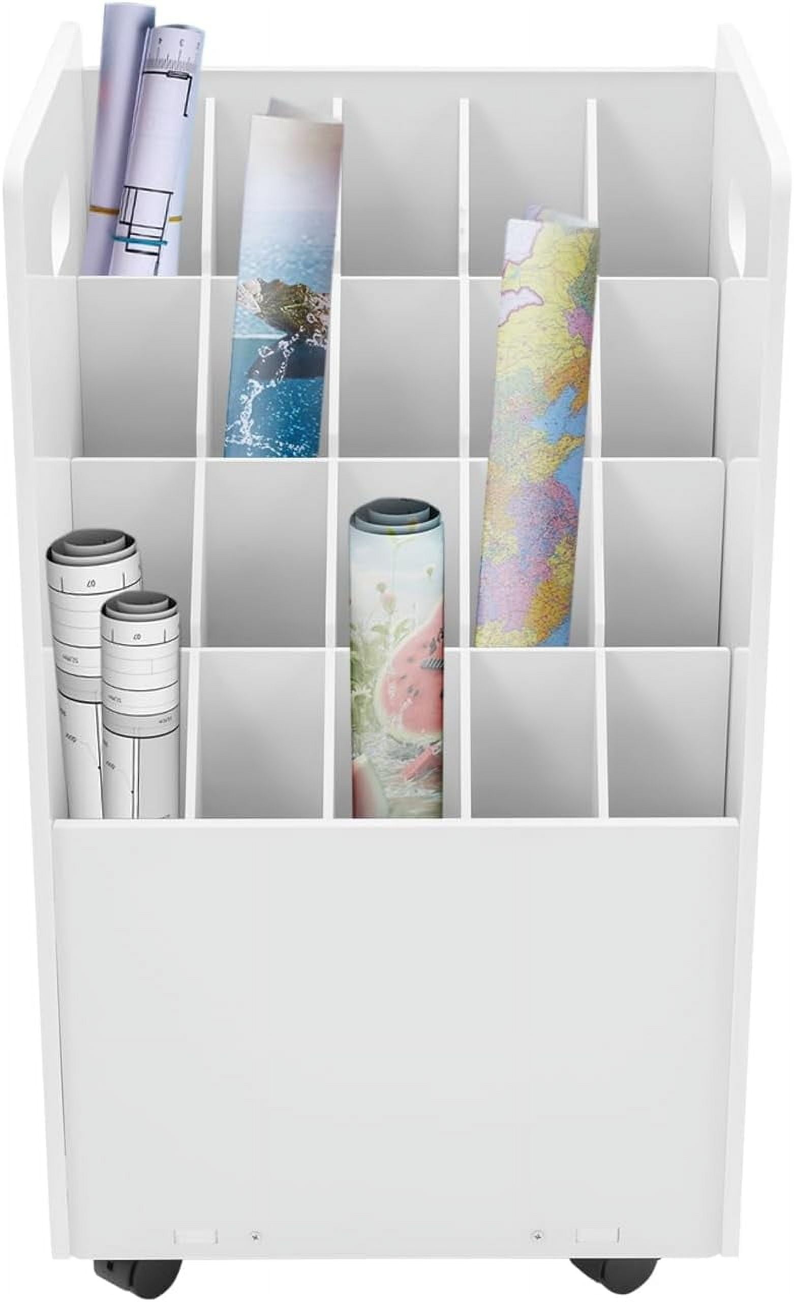 Blue Print Storage Organizer, 20-slot Roll File Organizer, Movable File ...