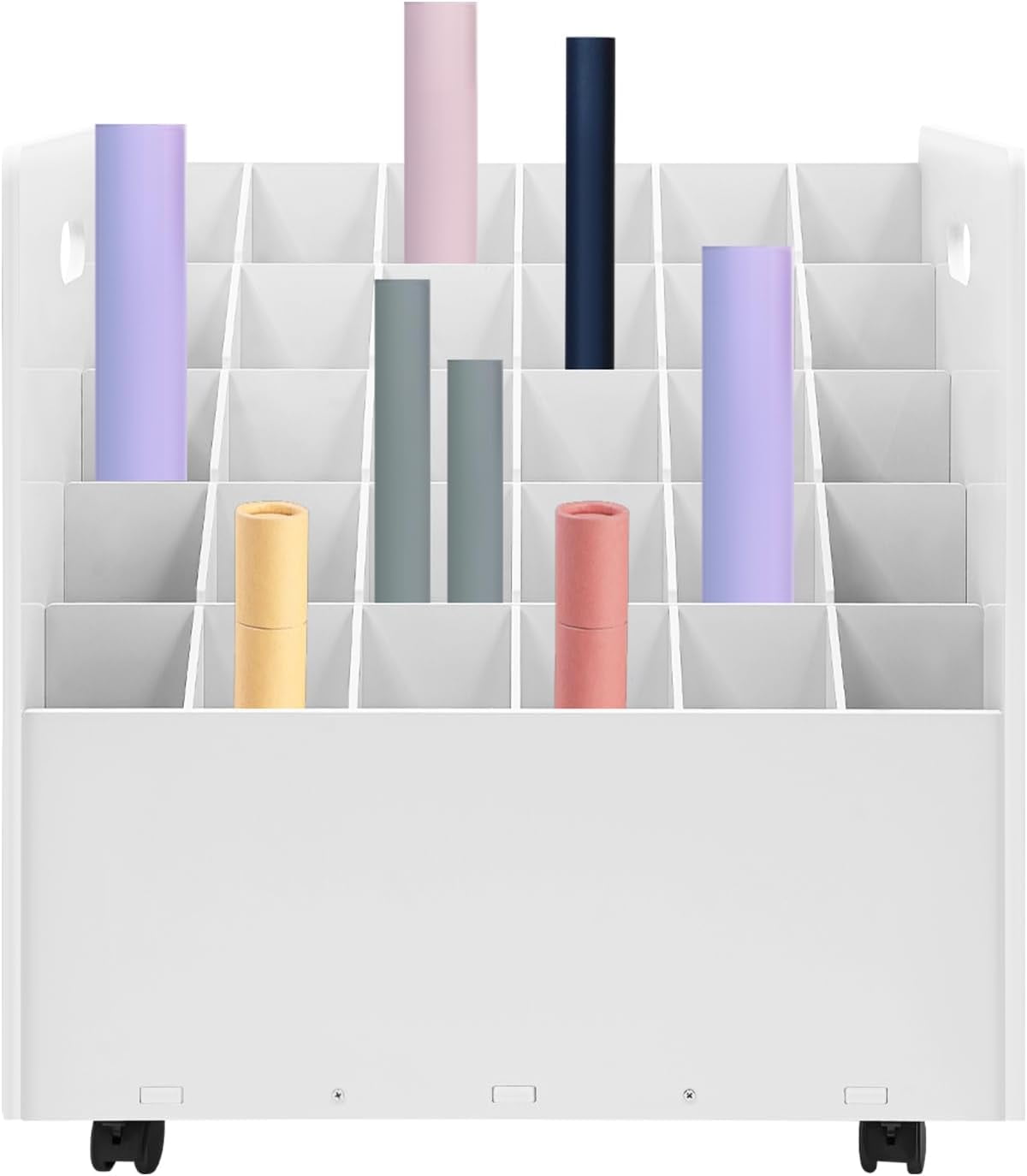 Blue Print Storage Organizer, 30 Slots Mobile Roll File Cart ...