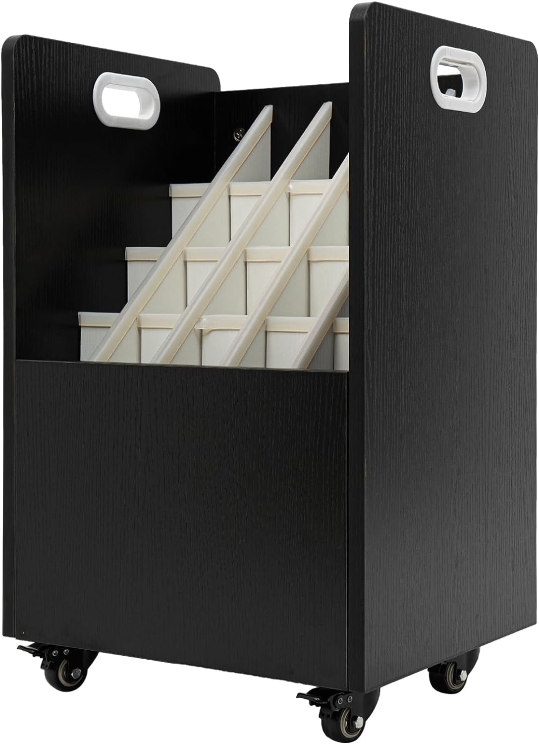 Blue Print Storage Organizer with Wheels, 20 Slots Mobile Blueprint ...