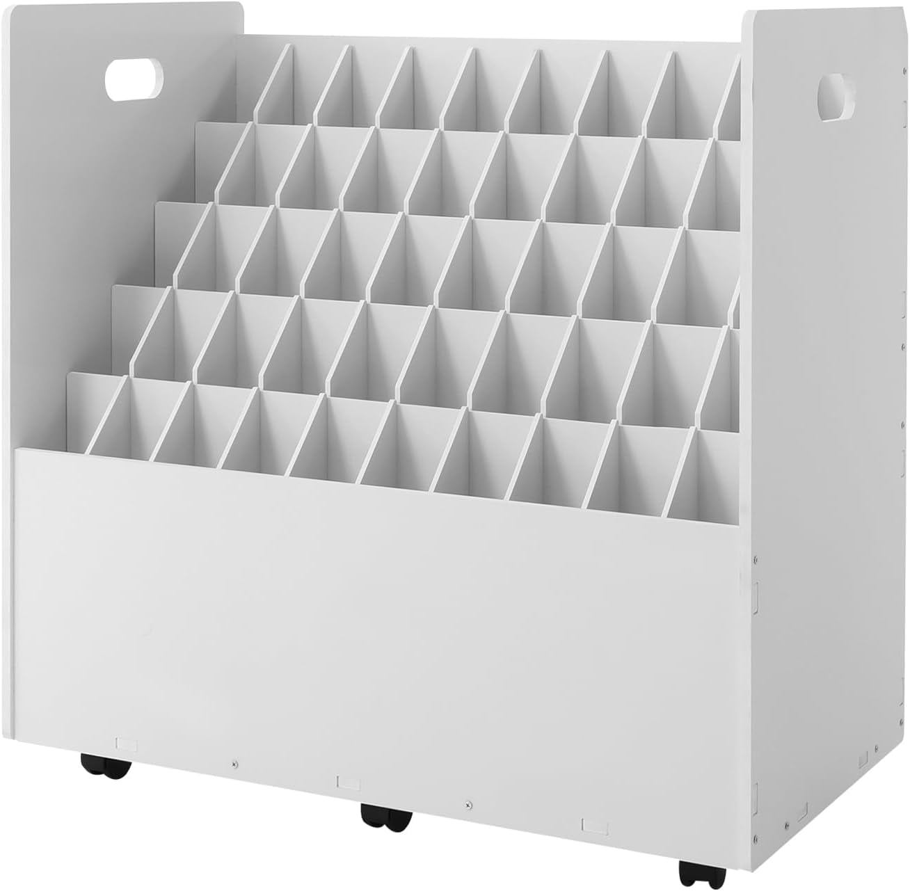 Blue Print Storage Organizer with Wheels, 50 Slots Mobile Blueprint ...