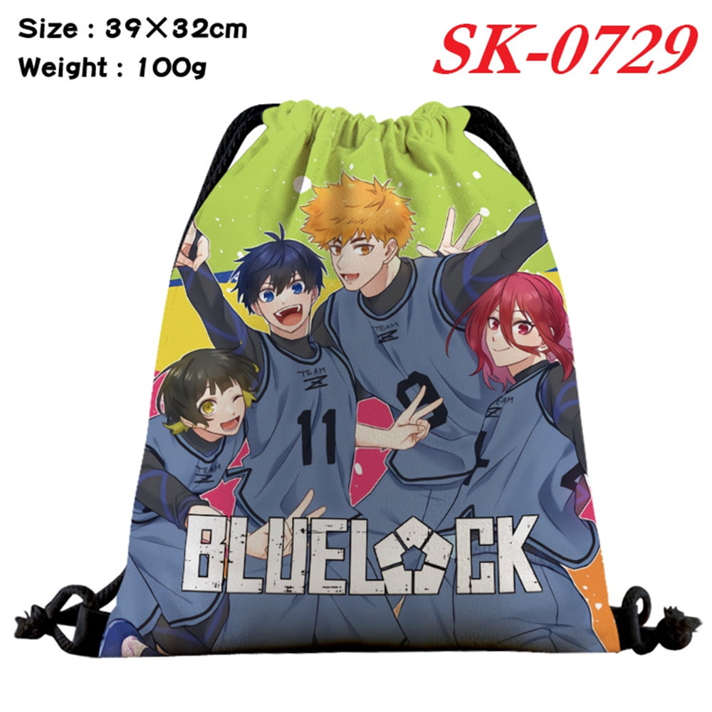 Blue Prison Theme Full Color Printing Drawstring Bag Cartoon Handbag ...