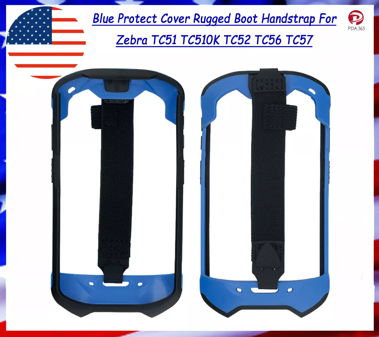 Blue Protect Cover Rugged Boot Handstrap For Zebra Tc51 Tc510K Tc52 ...