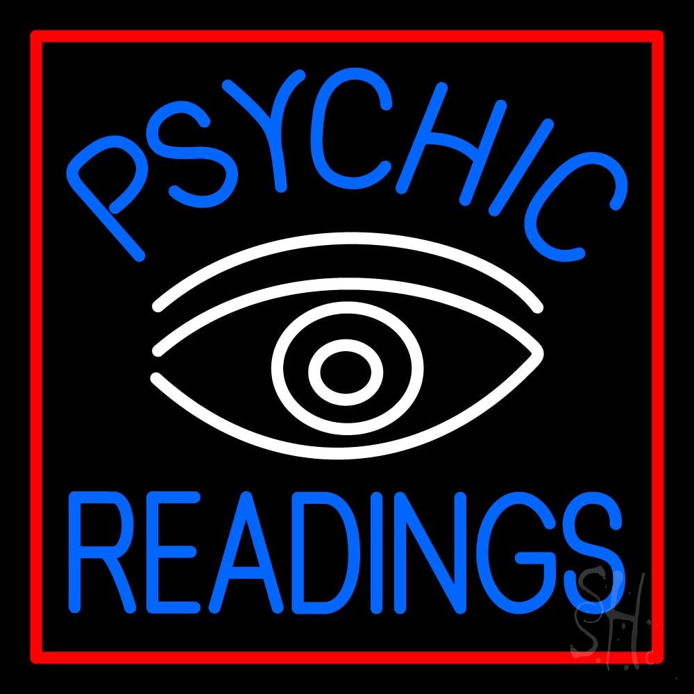 Blue Psychic Readings White Eye LED Neon Sign 16" Tall x 16" Wide ...