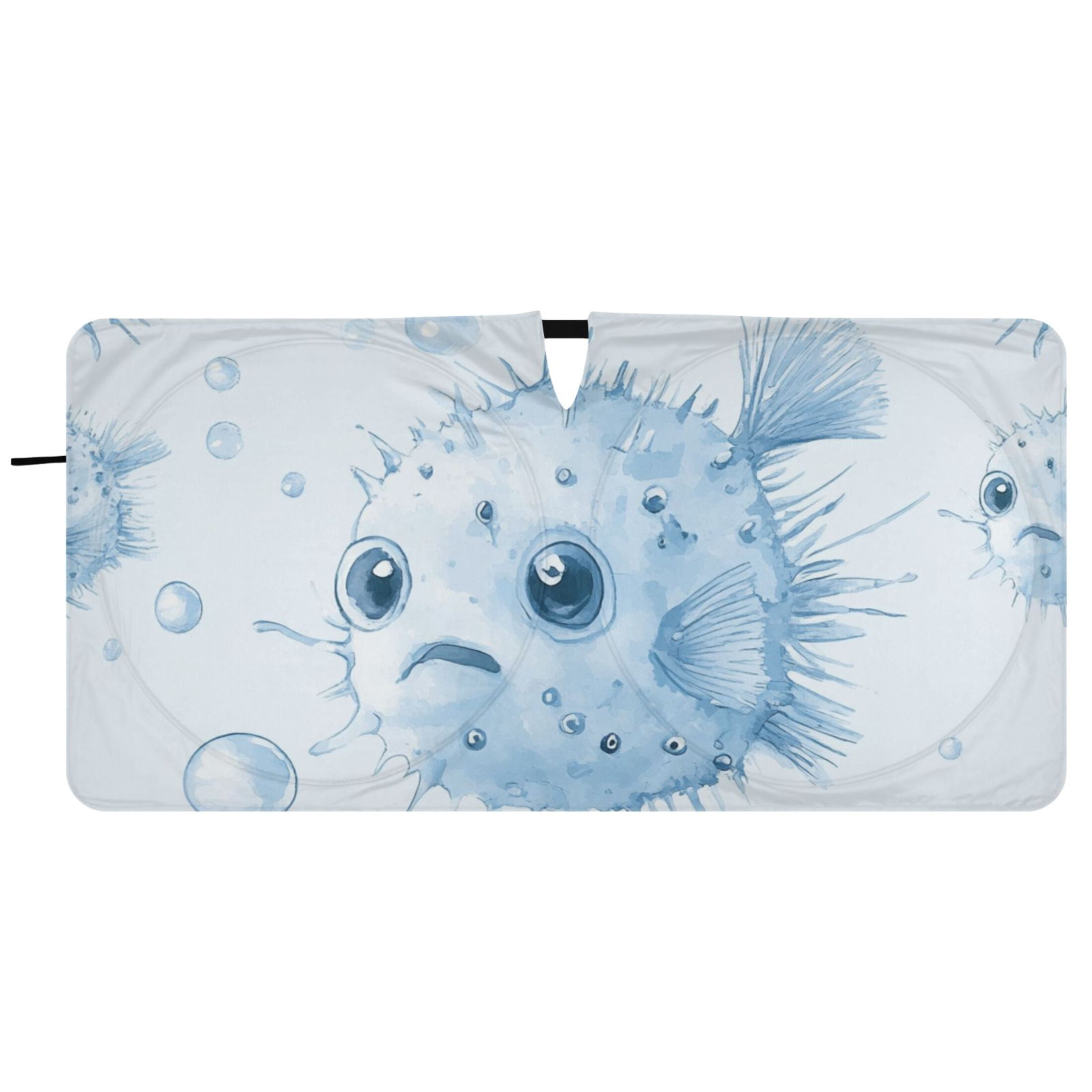 Blue Puffers Fish Car Windshield Sun Shade Foldable Front Window Shades ...