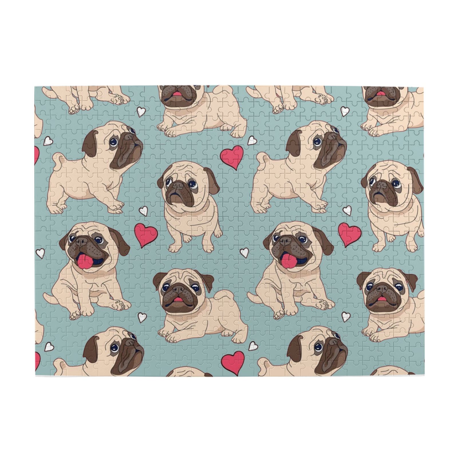 Blue Pug Sticker, Jigsaw Puzzles 500 Pieces Wooden Jigsaw Toy Family ...