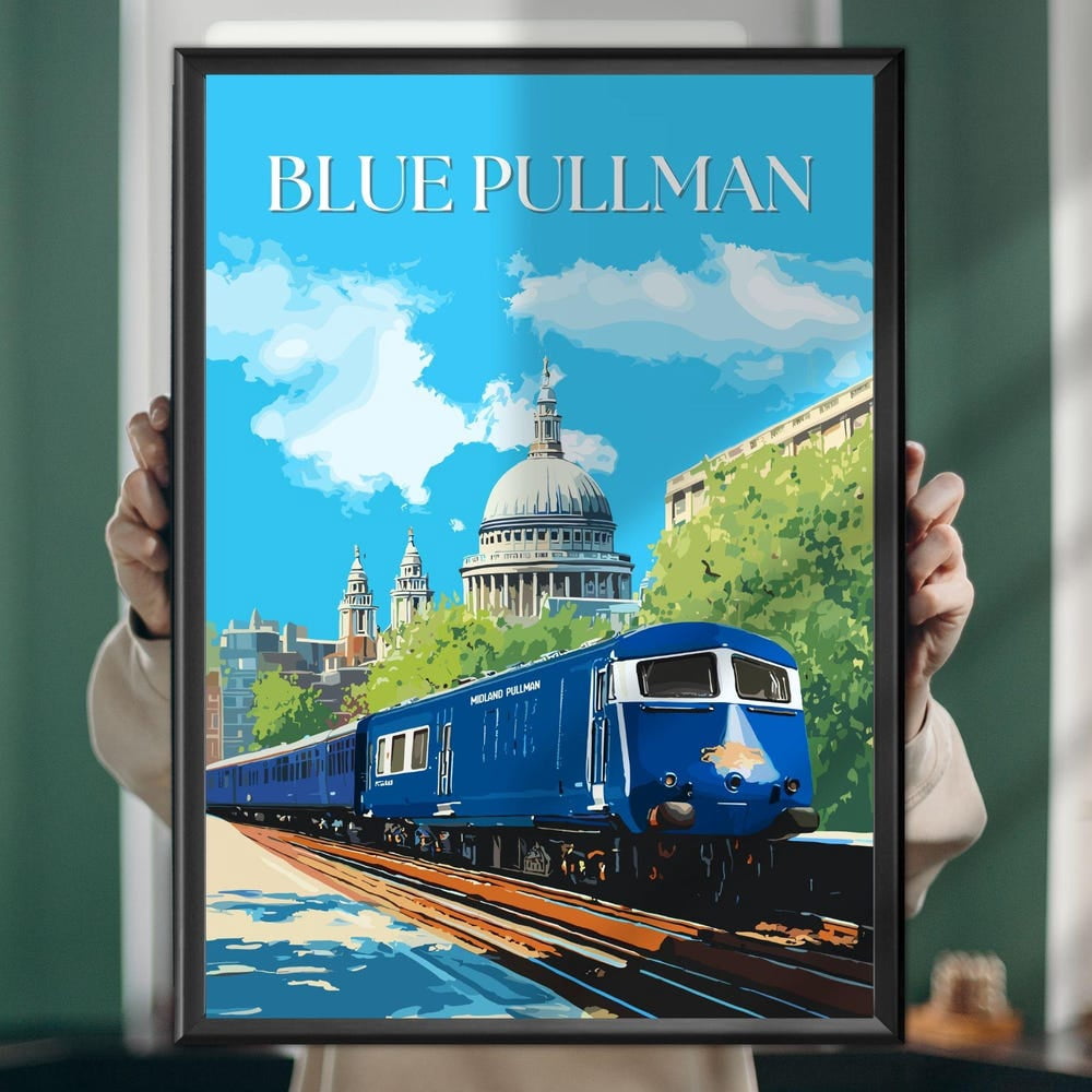 Blue Pullman Painting Poster Vintage British Train Wall Art Retro ...