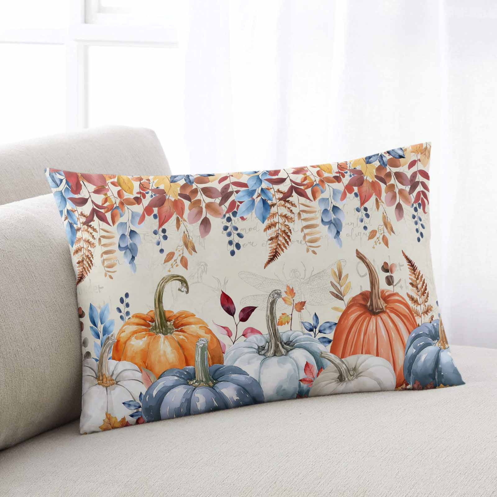Blue Pumpkin Standard Size Pillow Cover, Pillowcase Protectors with ...