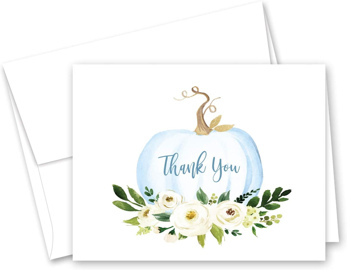 Blue Pumpkin Thank You Cards and Envelopes - 50 cnt - Walmart.com