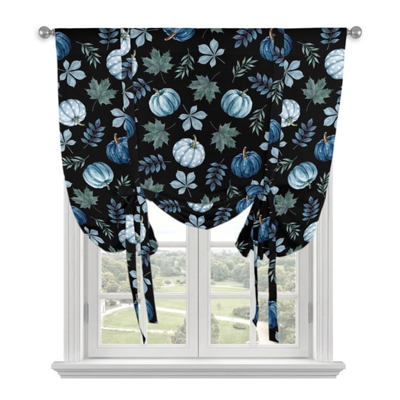 Blue Pumpkins Fall Tie Up Curtains for Windows, Adjustable Balloon ...