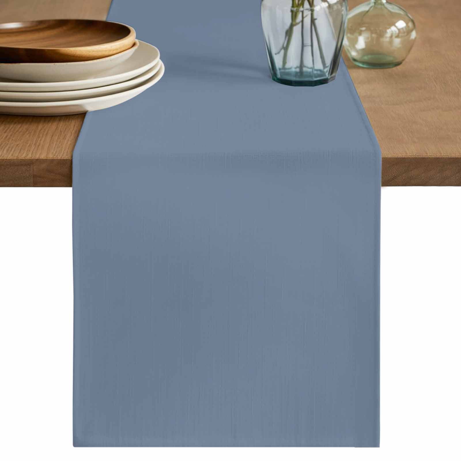 Blue Pure Color Table Runner 90 Inches, Aesthetics Contemporary Luxury ...
