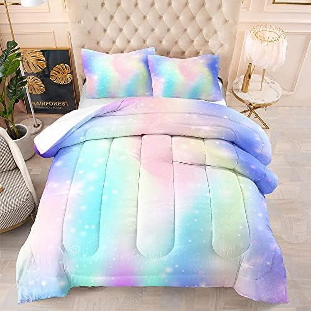 Blue Purple 3D Galaxy Comforter Set Full Size Outer Space Starry Sky ...