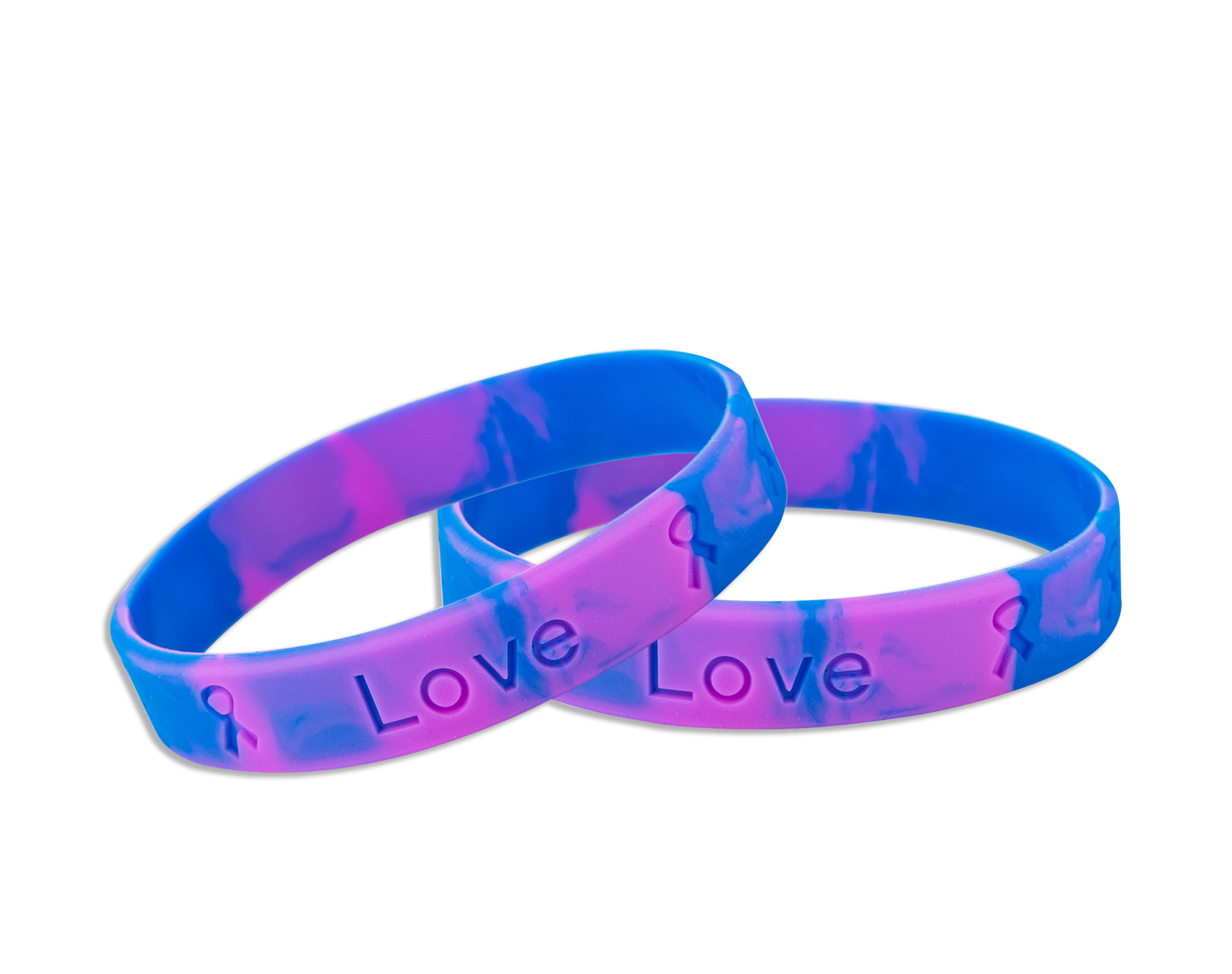 Blue & Purple Awareness Silicone Bracelets (2 Bracelets) - Walmart.com