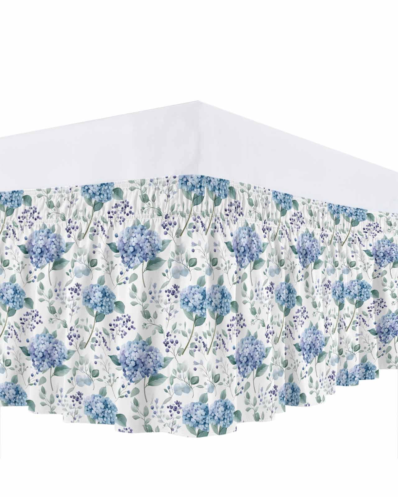 Blue Purple Bed Skirt Queen Size 18