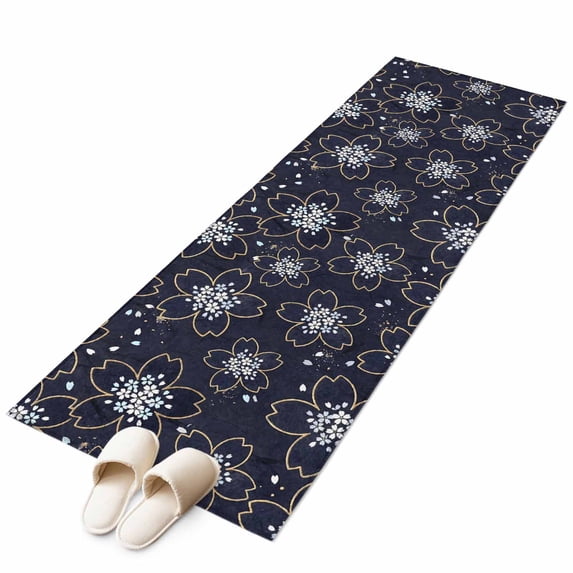 Blue Purple Boho Floral Kitchen Runner Rug 2x6 Washable Runners for ...