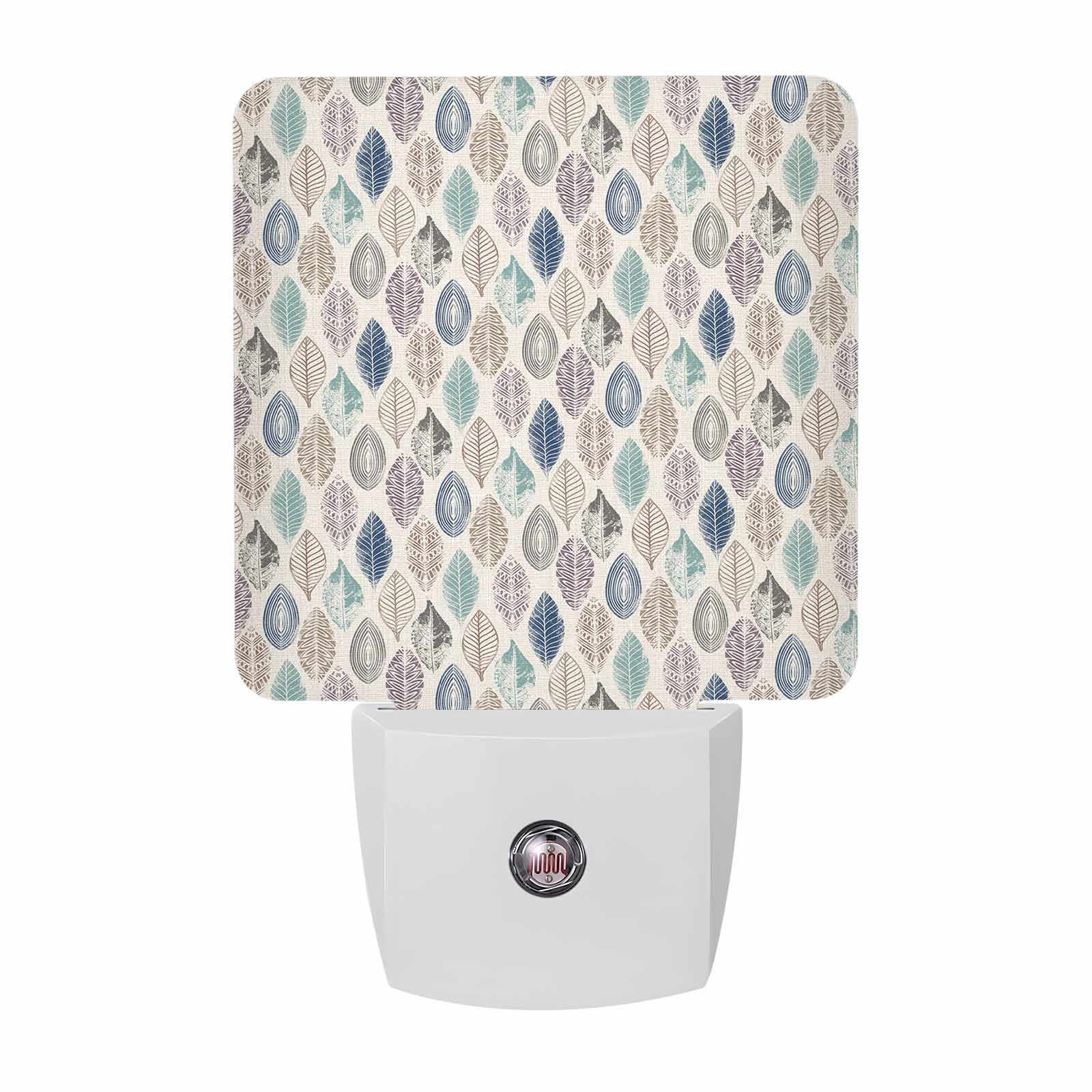 Blue Purple Brown Leaves Pattern Plug-in LED Night Lights Line ...