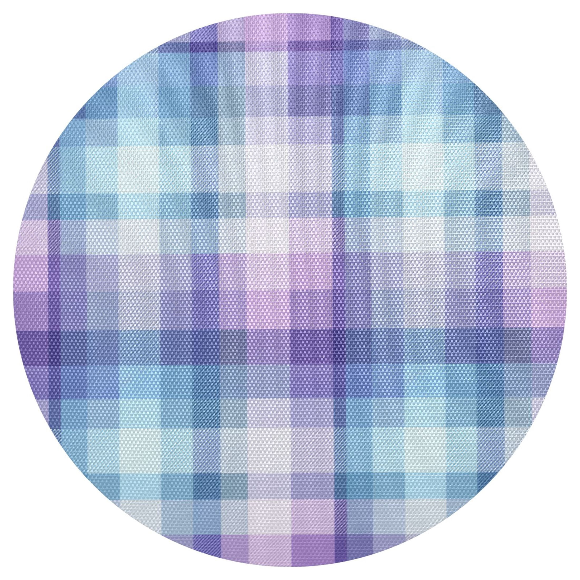 Blue Purple Checkered Pattern PVC Round Grid Placemat Table Mat 1 Pc 15 ...