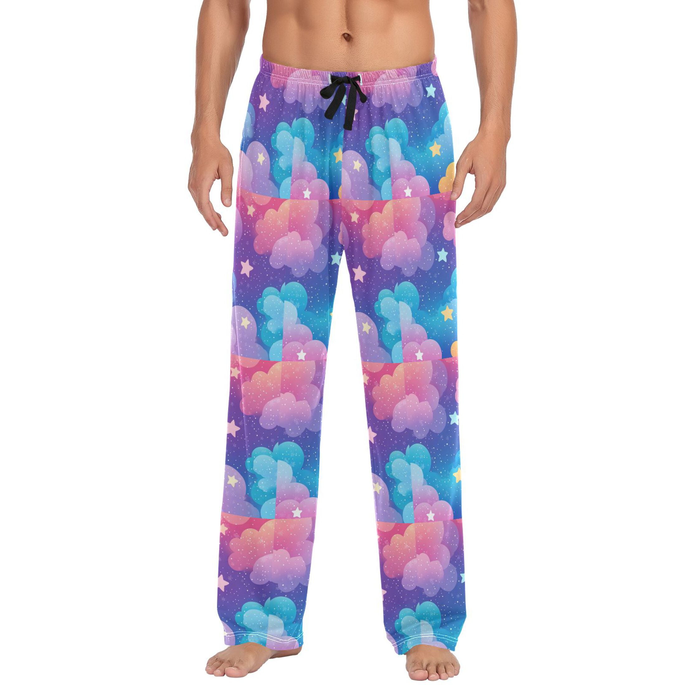 Blue Purple Clouds Cartoon Mens Pajama Pant Sleep and Lounge Bottons ...