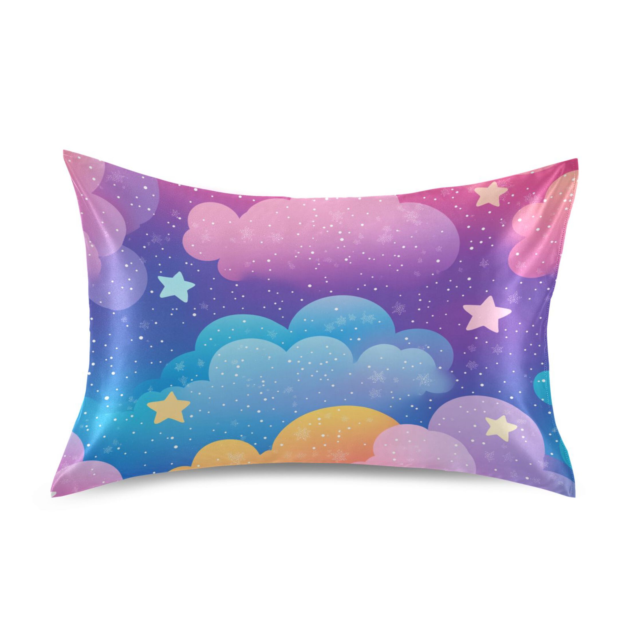 Blue Purple Clouds Cartoon Satin Pillowcase for Hair and Skin Similar ...