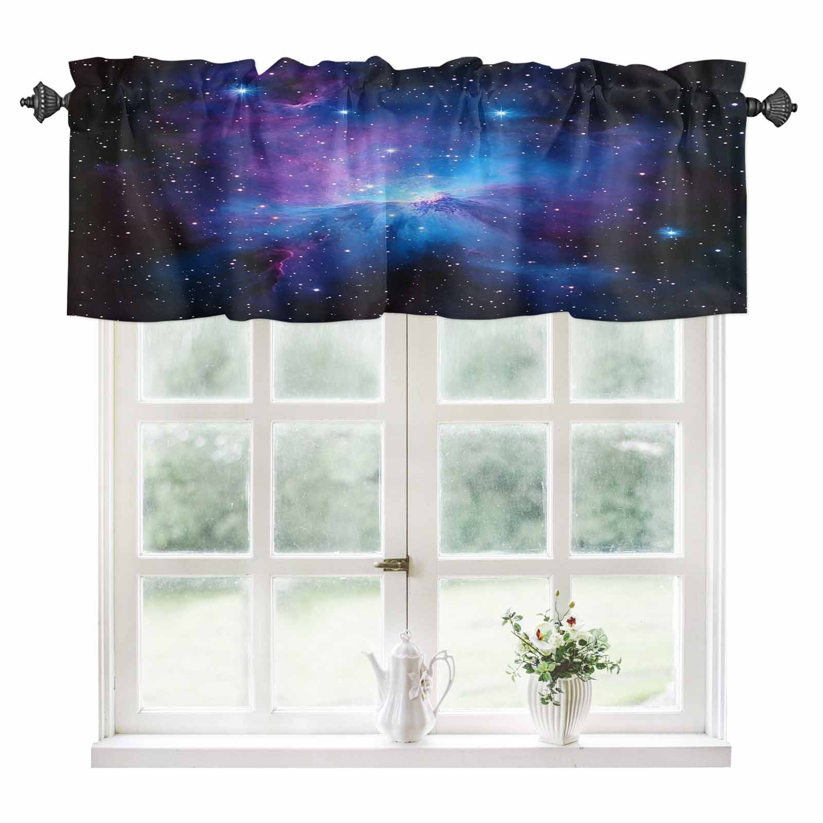 Blue Purple Clouds Kitchen Valances for Windows 42x12 Inch Kitchen ...