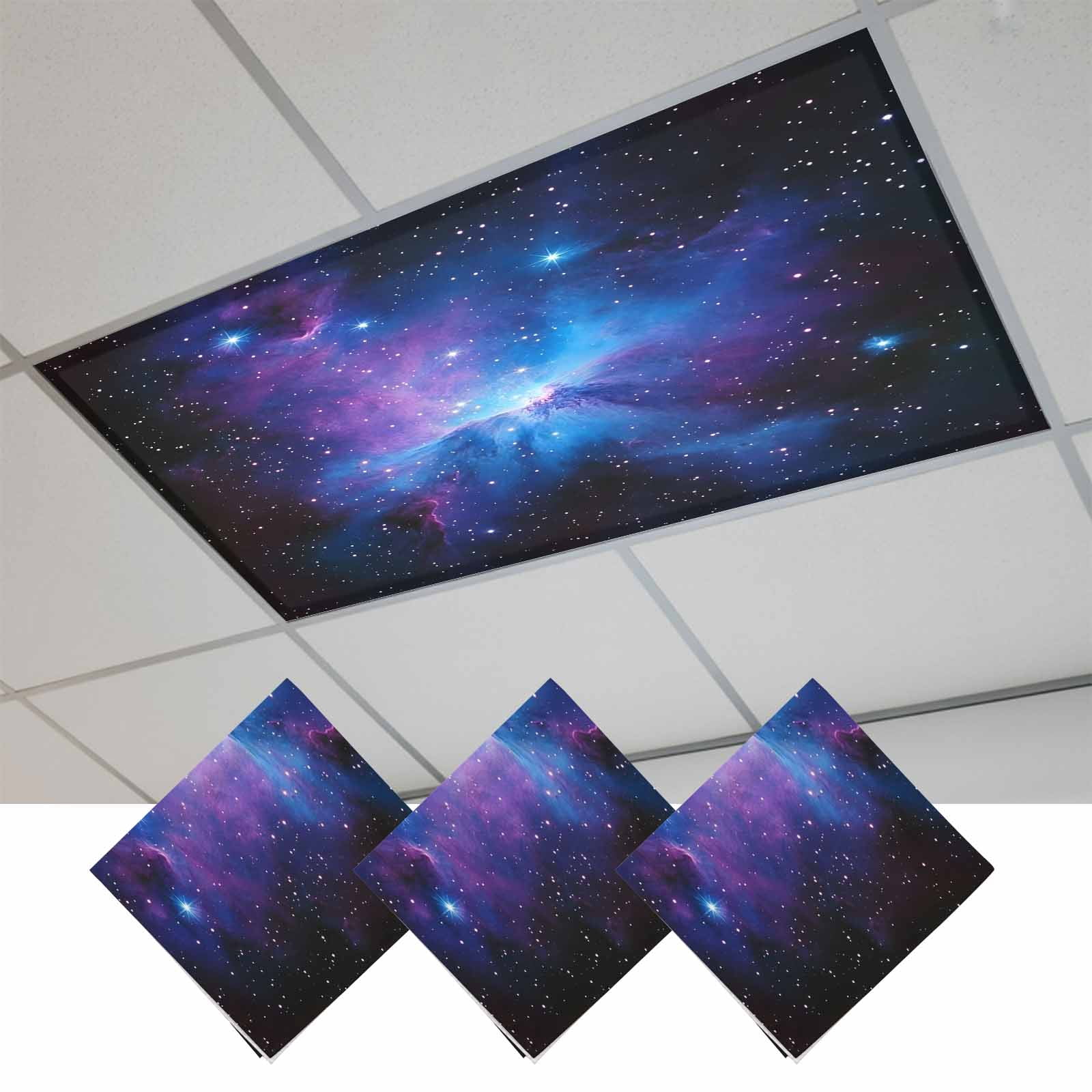 Blue Purple Clouds Magnetic Fluorescent Light Covers for Ceiling Lights ...