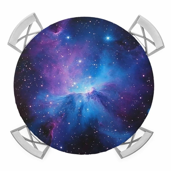 Blue Purple Clouds Round Tablecloth for 36-44 Inch Tables, Fitted Table ...