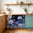 Blue Purple Colorful Lotus Cabinet Curtains 28" W x 35" L Vintage ...