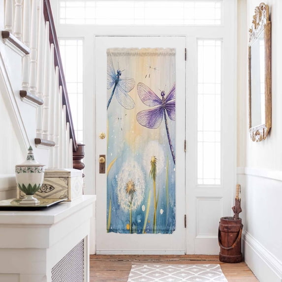 Blue Purple Dragonfly Door Curtains for Door Window, French Sidelight ...