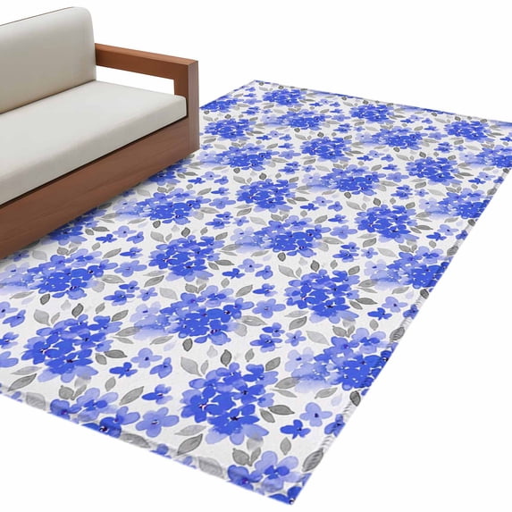 Blue Purple Floral Farmhouse Kitchen Runner Rug 2.7x5 Washable Runners ...