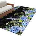 Blue Purple Flower Area Rug 4x6 Washable Rug Non Slip Watercolor ...