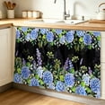 Blue Purple Flower Cabinet Curtains for Shelves, Watercolor Hydrangea ...