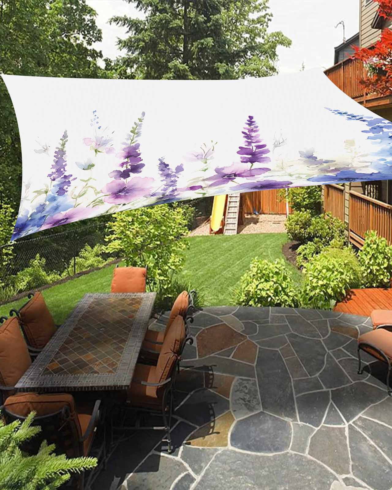 Blue Purple Flower Sun Shade Sail 6.5'X10' Spring Purple Lavender ...