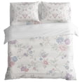 Blue Purple Flowers Duvet Cover Set Twin Size, Rustic Light Purple Blue ...