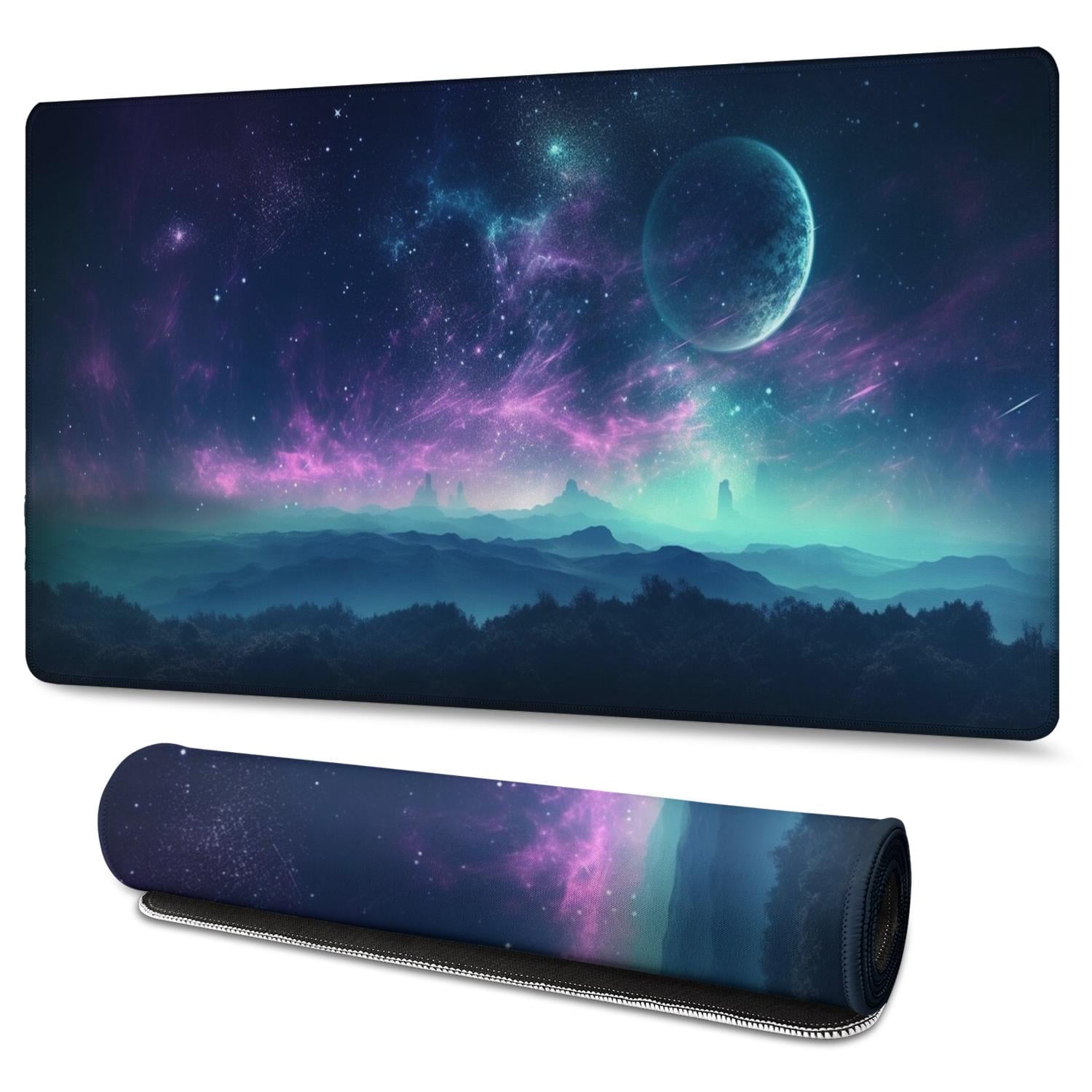 Blue Purple Galaxy Nebula Universe Space Gaming Mouse Mat,Rectangle 3XL ...