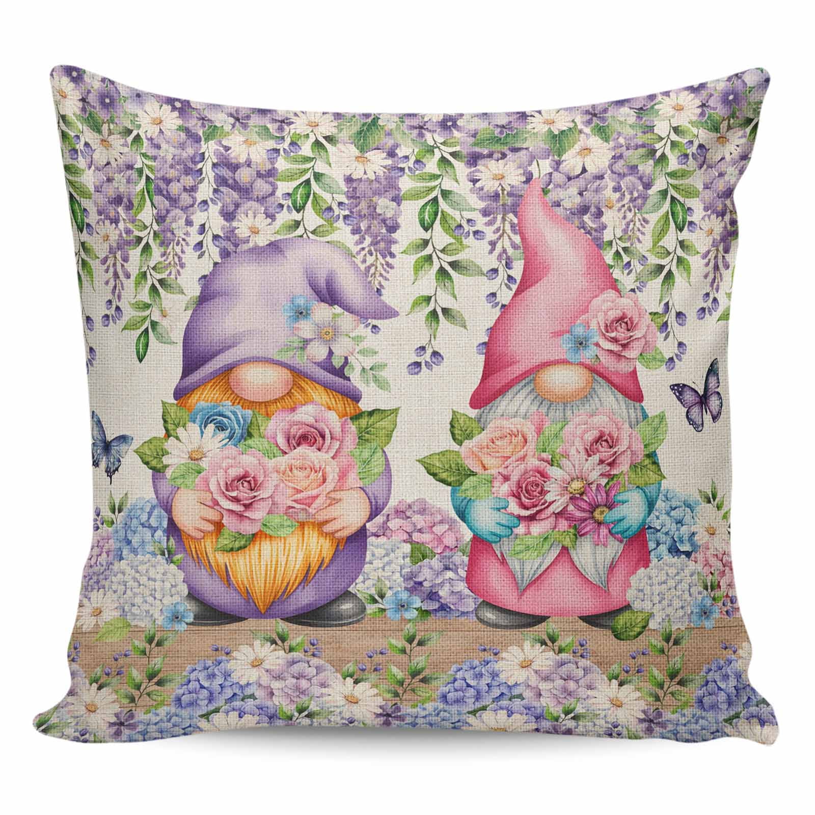 Blue Purple Gnomes Pillow Covers 24x24 Inch Decorative Throw Pillow ...