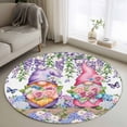 Blue Purple Gnomes Round Rug 3ft Washable Circle Entryway Rugs Non Slip ...