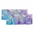 Blue Purple Gradient 2 Panels Kitchen Valance, Abstract Glass Geometric ...