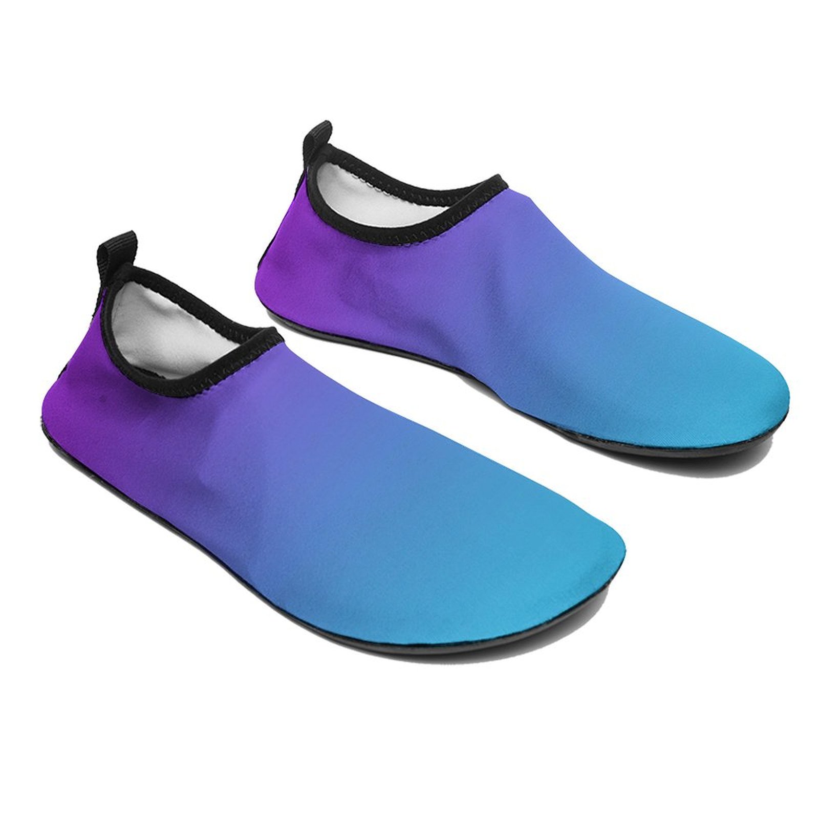 Blue Purple Gradient Water Shoes Beach Slip-on Shoes for Men Women Swim ...