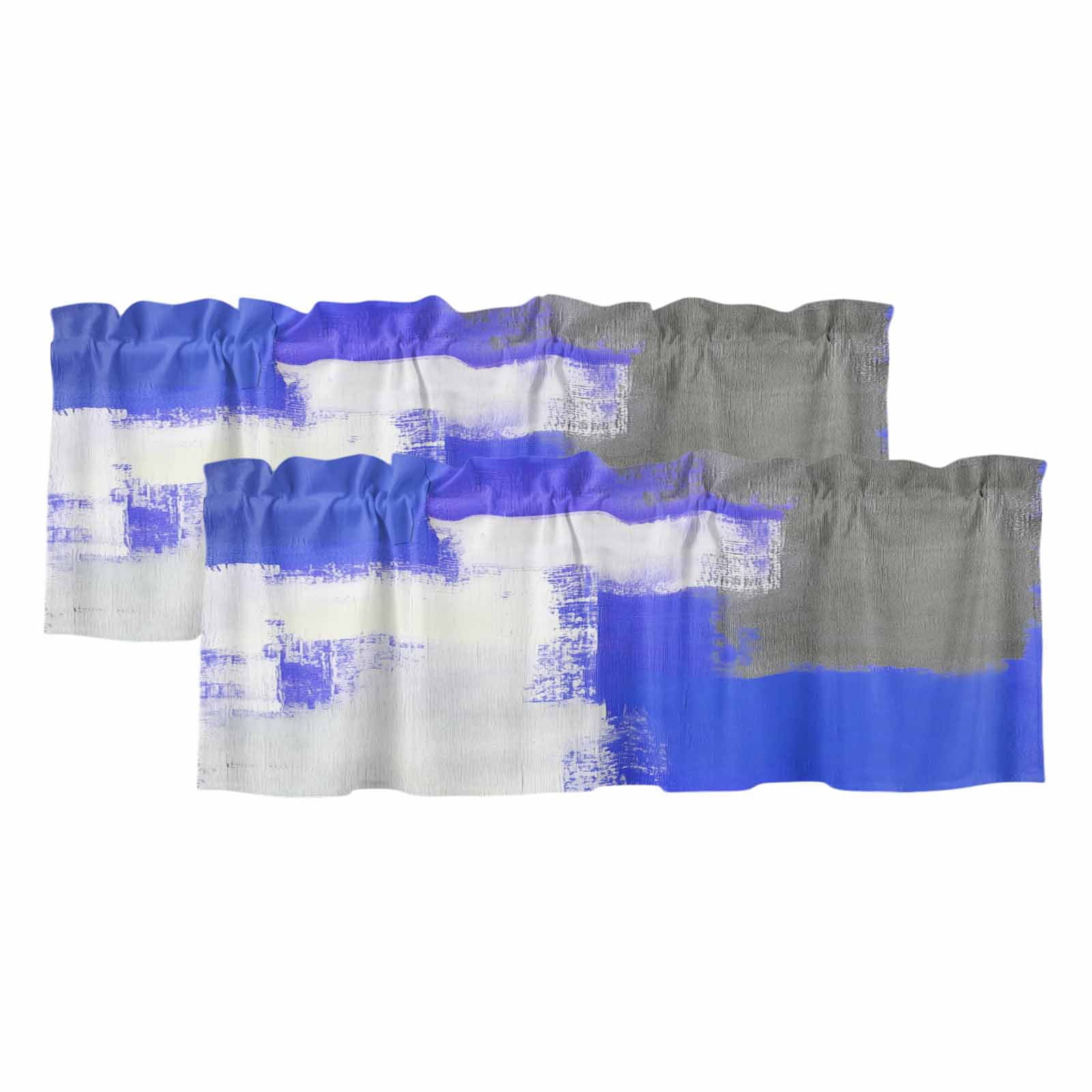 Blue Purple Gray Valances for Windows, Decorative Rod Pocket Window ...