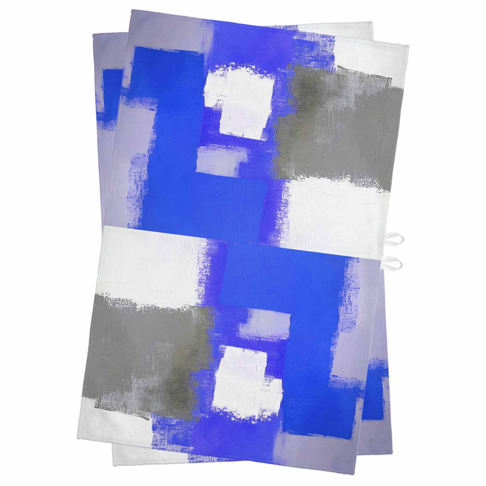 Blue Purple Grey Kitchen Towels Set of 2, Water Absorbent Dish Towel ...