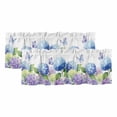 Blue Purple Hydrangea 2 Panels Kitchen Valance, Summer Watercolor ...