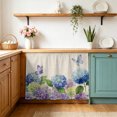 Blue Purple Hydrangea Cabinet Curtains 28" W x 35" L Summer Floral ...