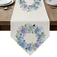 Blue Purple Hydrangea Table Runner Linen Burlap Table Runner 90 Inches ...
