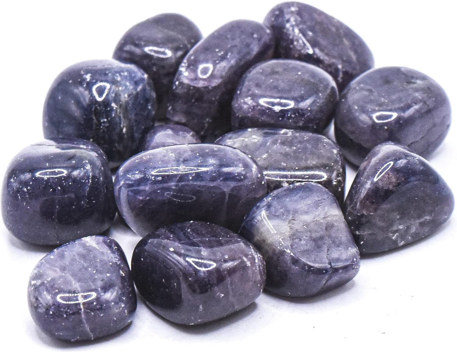 Blue Purple Iolite Pebbles Polished Natural "Water Sapphire" Cordierite ...