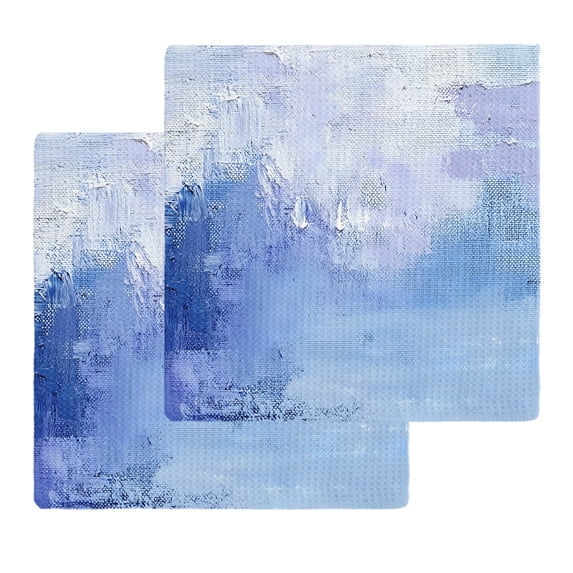 Blue Purple Kitchen Dish Towels for Drying Dishes Set of 2, Modern ...