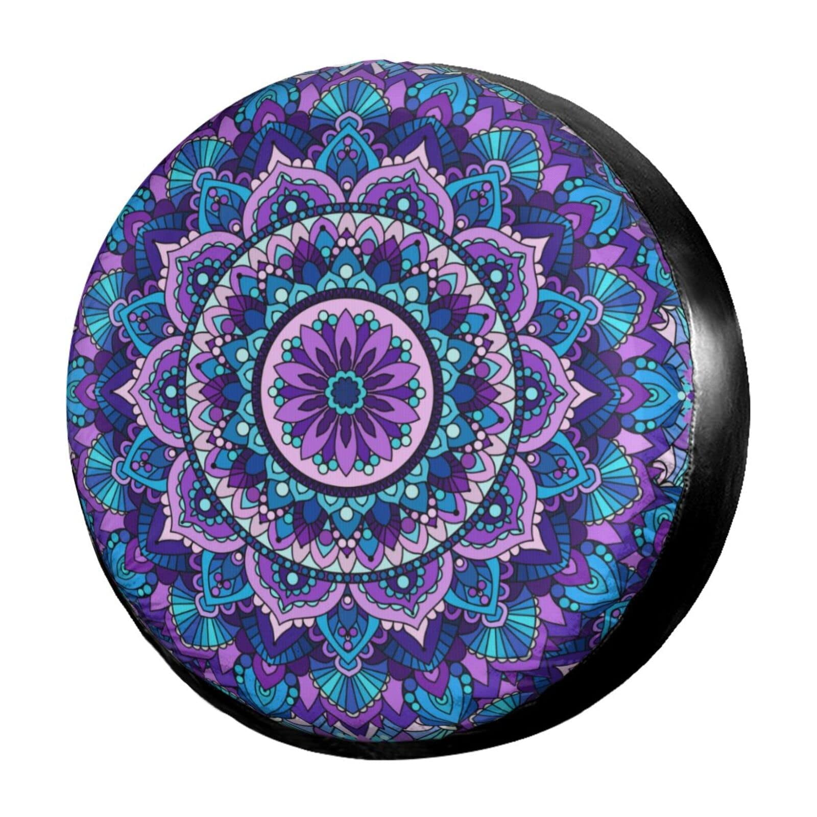 Blue Purple Mandala Boho Spare Tire Cover Universal Sunscreen ...