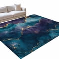Blue Purple Marble Washable Rug 8x10 Area Rug for Living Room Bedroom ...