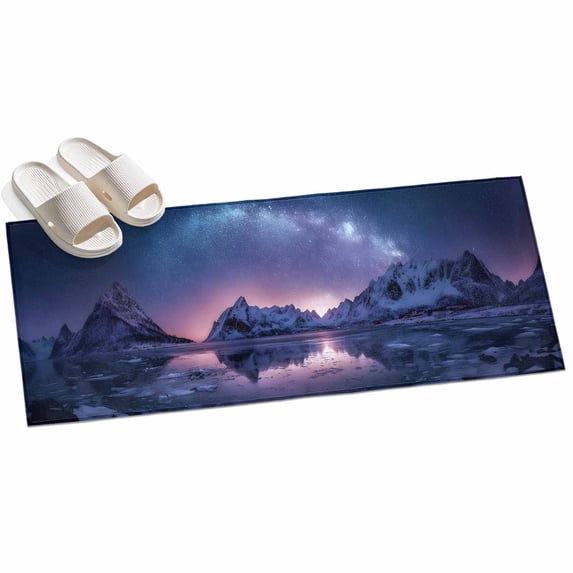 Blue Purple Mountains Hallway Runner Rug 2x6 Washable Non Slip Kitchen ...